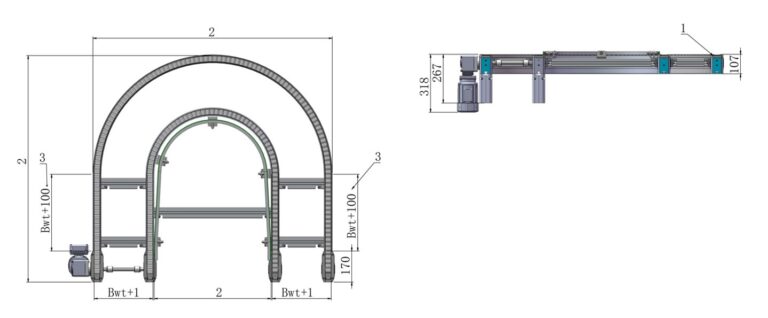 CV2/180 Degree Flat Top Chain Conveyor Curve - Vitrans